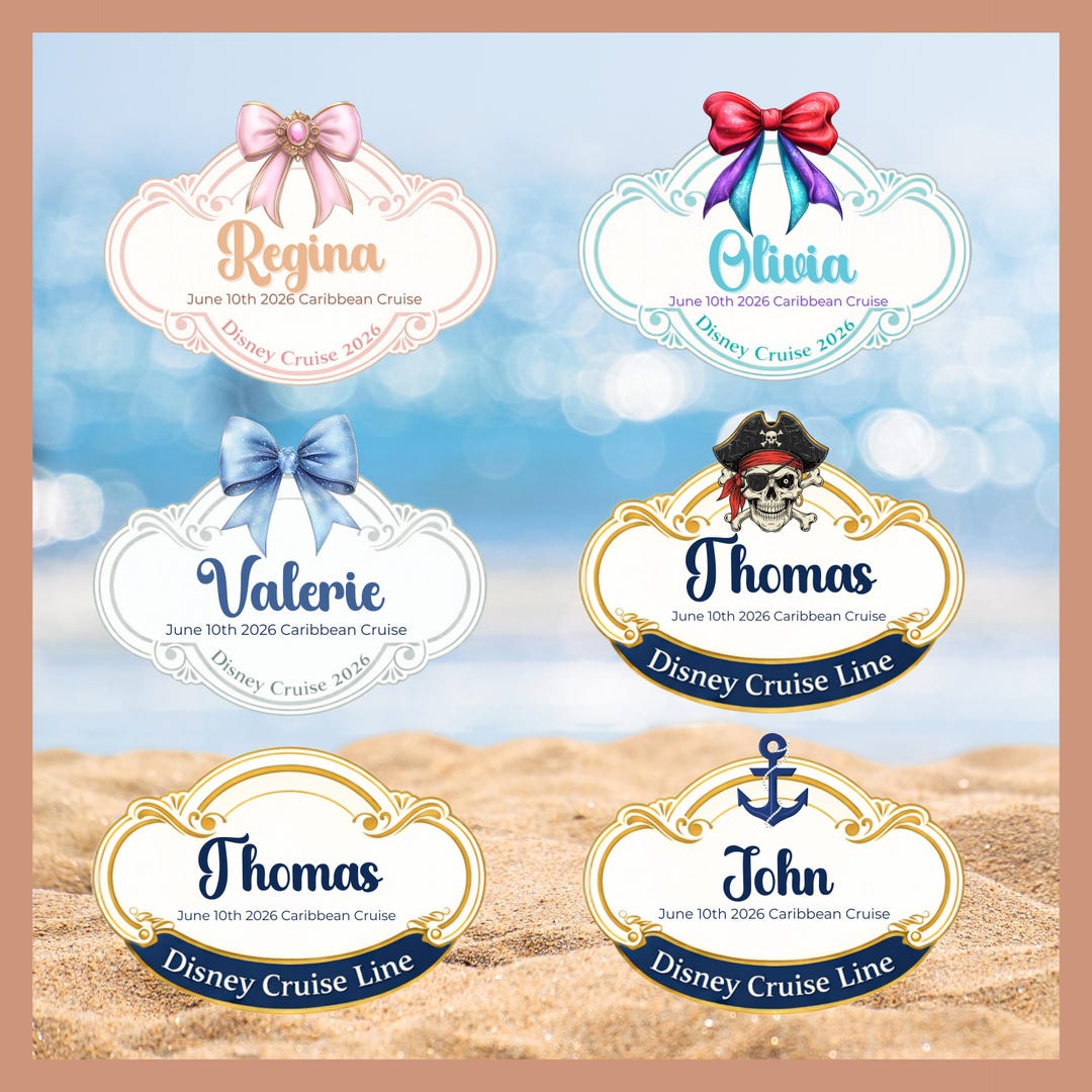 Disney Inspired Name Plate Name Badge Customizable Cruise Door Magnet ...