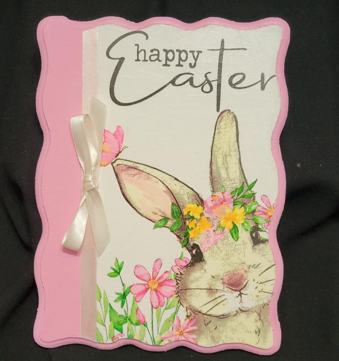 Happy Easter! Adorable Bunny in Flowers, Easter Home Decor, Holiday ...