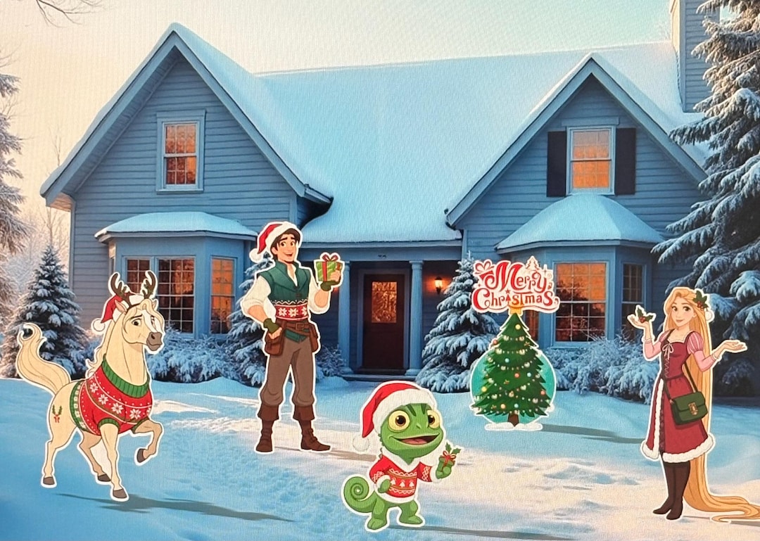 Christmas/rapunzel, Pascal, Flynn/interior Y Exterior/decoration - Etsy