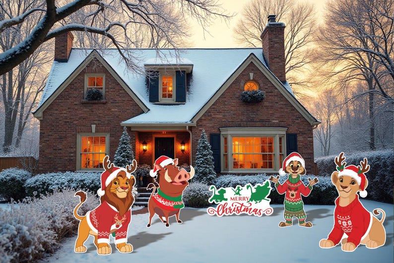 Christmas Decoration/simba/scar/timón/pumba/coroplast Figures All ...
