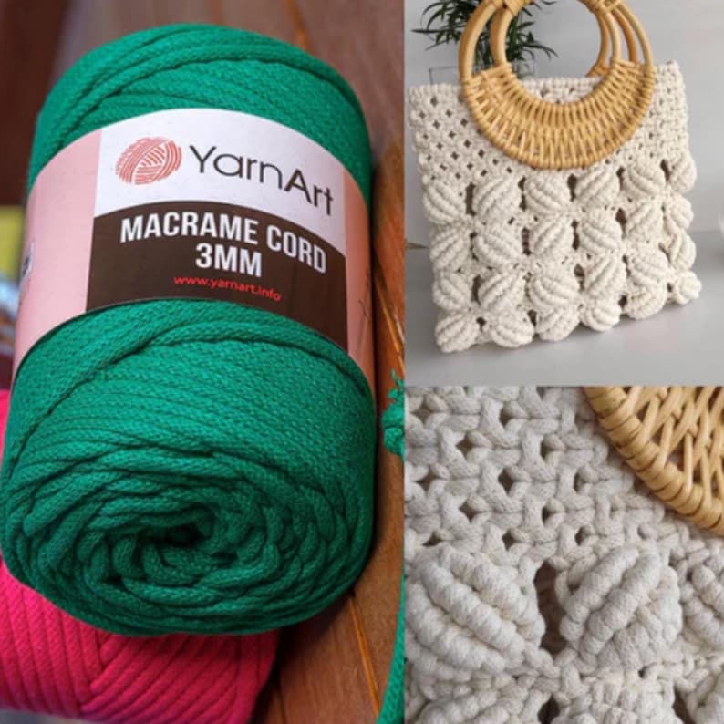Yarnart Macrame Cord 3mm, Macrame Rope, Crochet Macrame, Macrame Bag - Etsy