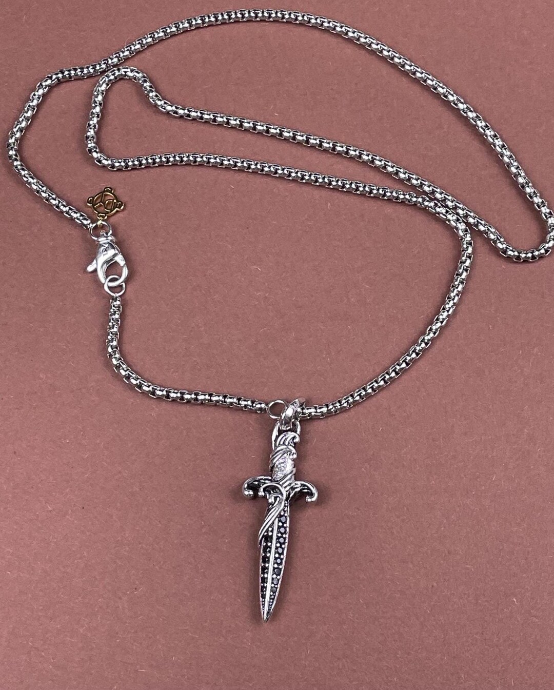 Authentic David Yurman Rope Chain Sword Pendant Necklace Vitnage Classy ...