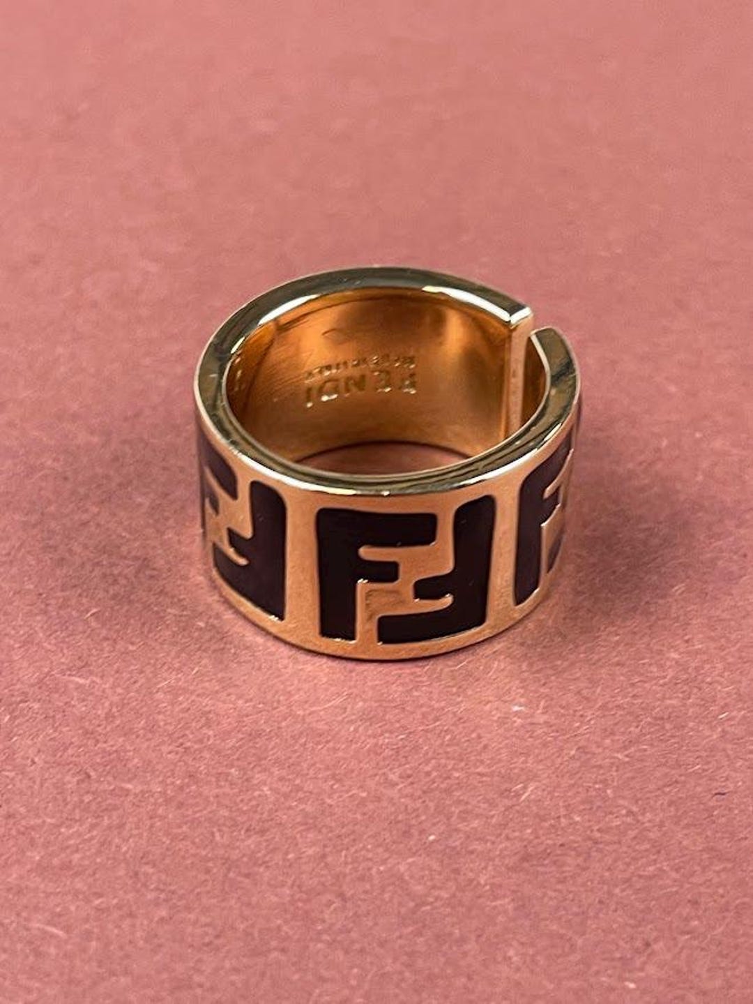 Vintage Fendi Gold Plated FF Logo Stunning Designer Ring - Etsy