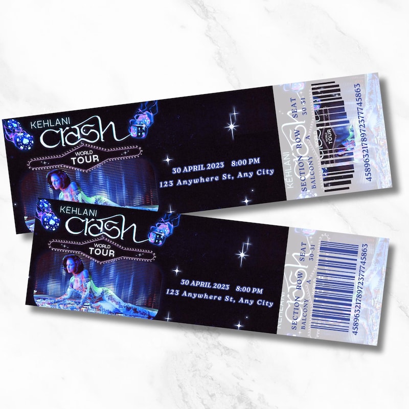 World Tour Ticket Template - Etsy