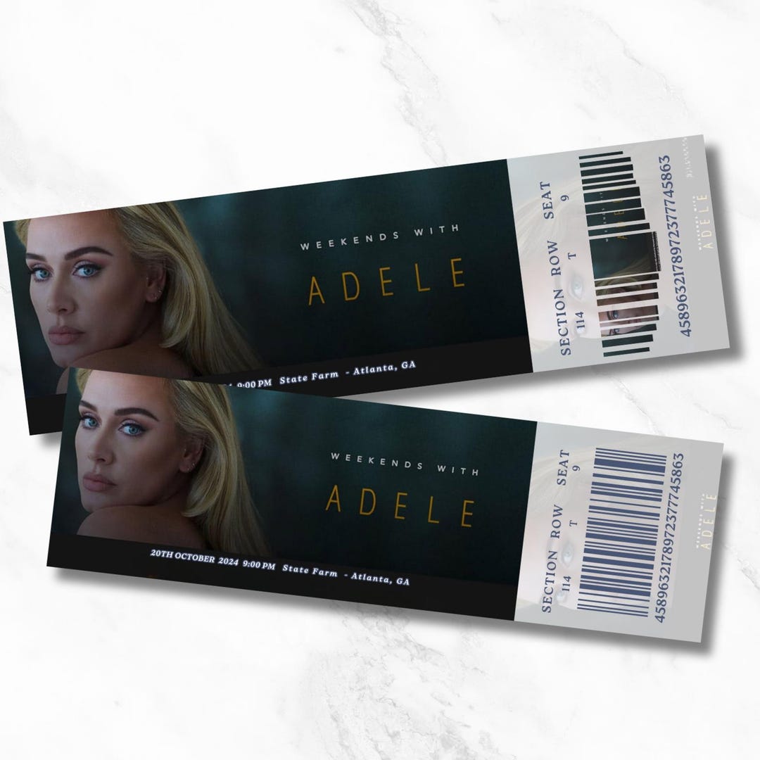 Personalized Souvenir Ticket Adele Tour, Concert Keepsake Ticket, Digital Download,edit Yourself ...