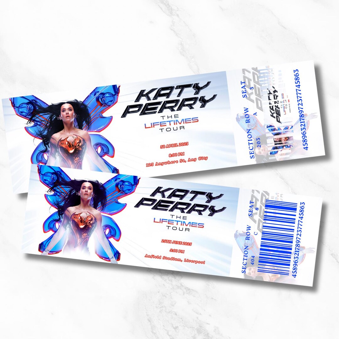 Personalized Katy Perry Souvenir Ticket Tour, Katy Perry Concert ...