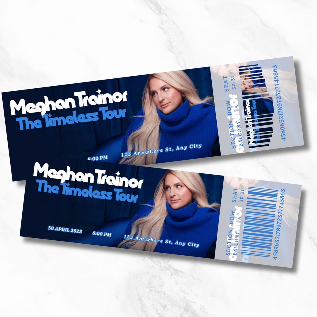 Personalized Meghan Trainor Souvenir Ticket Tour, Concert Keepsake ...