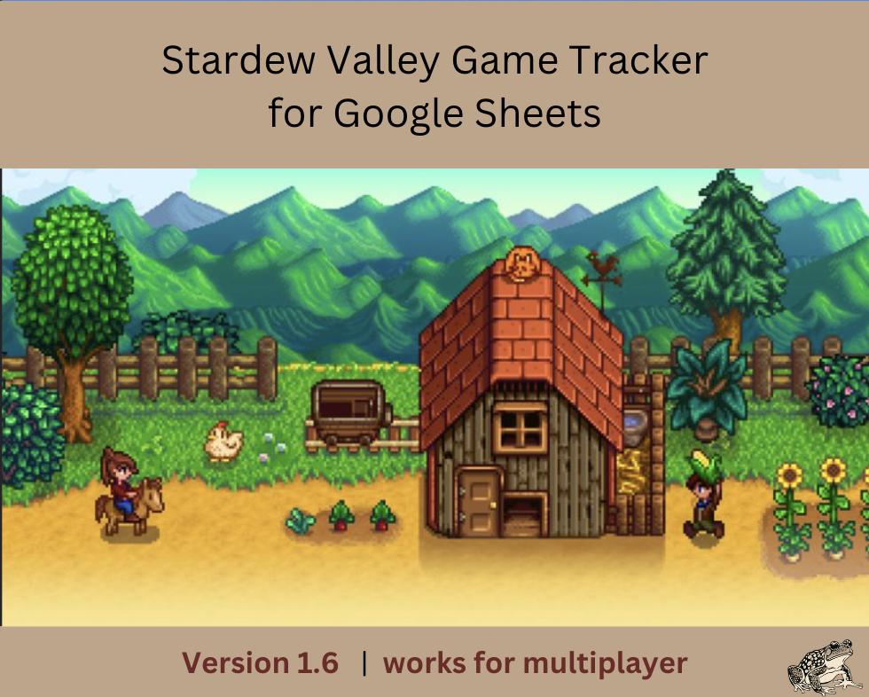 Stardew Valley Progress Tracker Google Sheets Template Version 1.6 ...