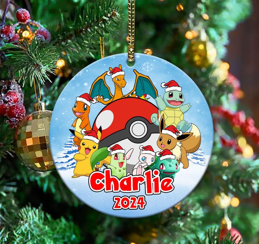 Personalized Pokemon Christmas Ornament, Pokemon Custom Ornament ...