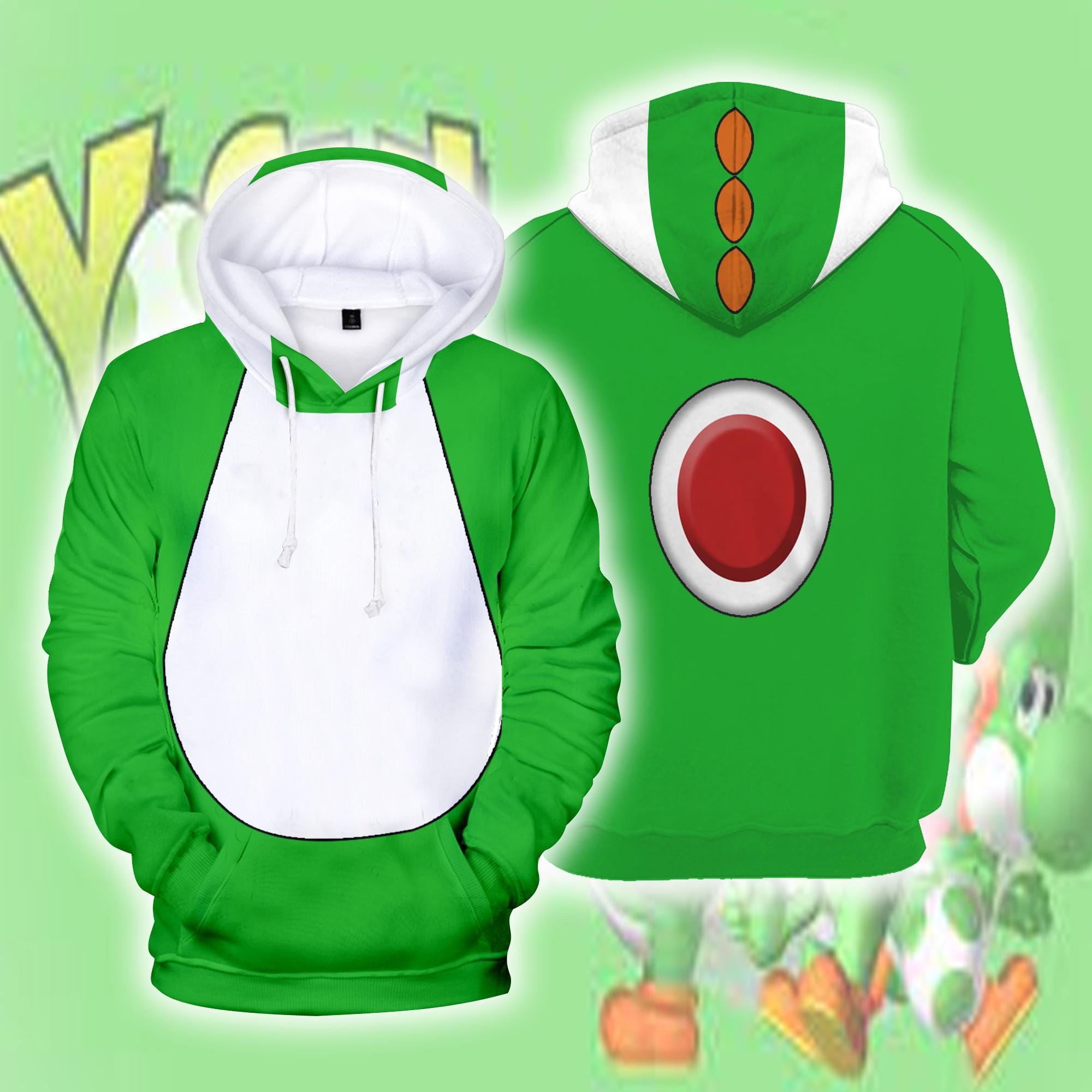 Super Mario Yoshi Halloween Costumes Hoodie, Yoshi Super Mario Bros ...