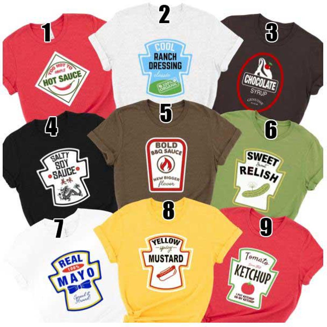 Group Condiment Shirt, Halloween Costume, Condiment Halloween Costume ...