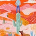 CACTUS COWBOY Framed Western Poster, Desert Cowboy Art, Cactus Scene ...