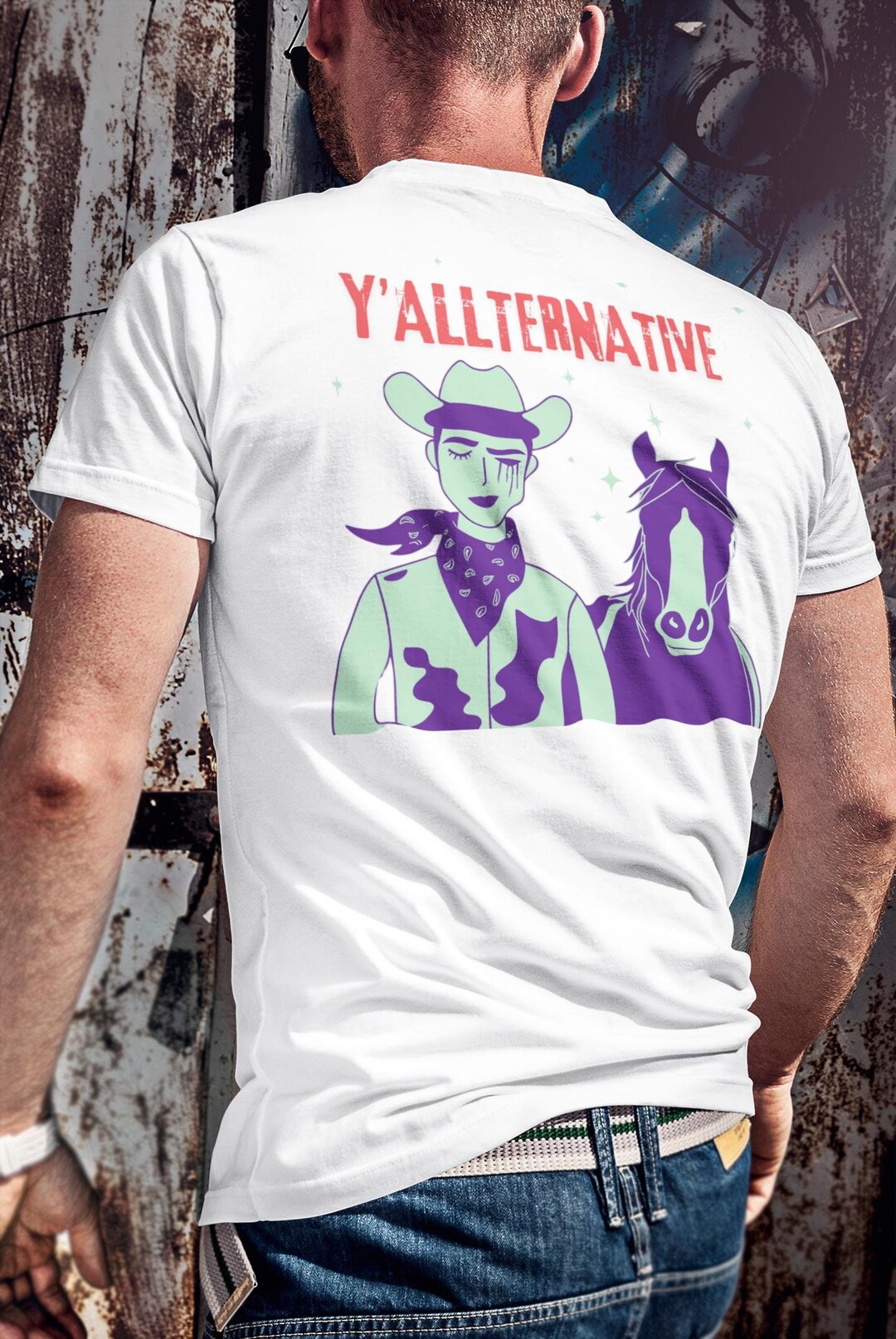 Y'ALLTERNATIVE, Emo Cowboy, Coastal Cowboy, Funny Emo Tee, Millennial ...