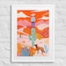 CACTUS COWBOY Framed Western Poster, Desert Cowboy Art, Cactus Scene ...