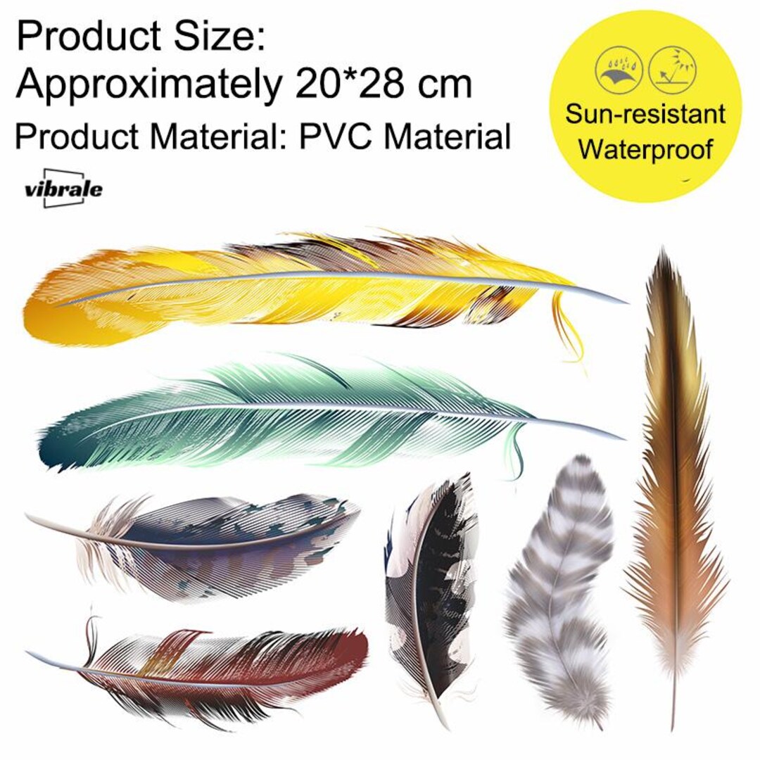Feather Stickers . Car Stickers . Car Decals . Refrigerator Sticker ...