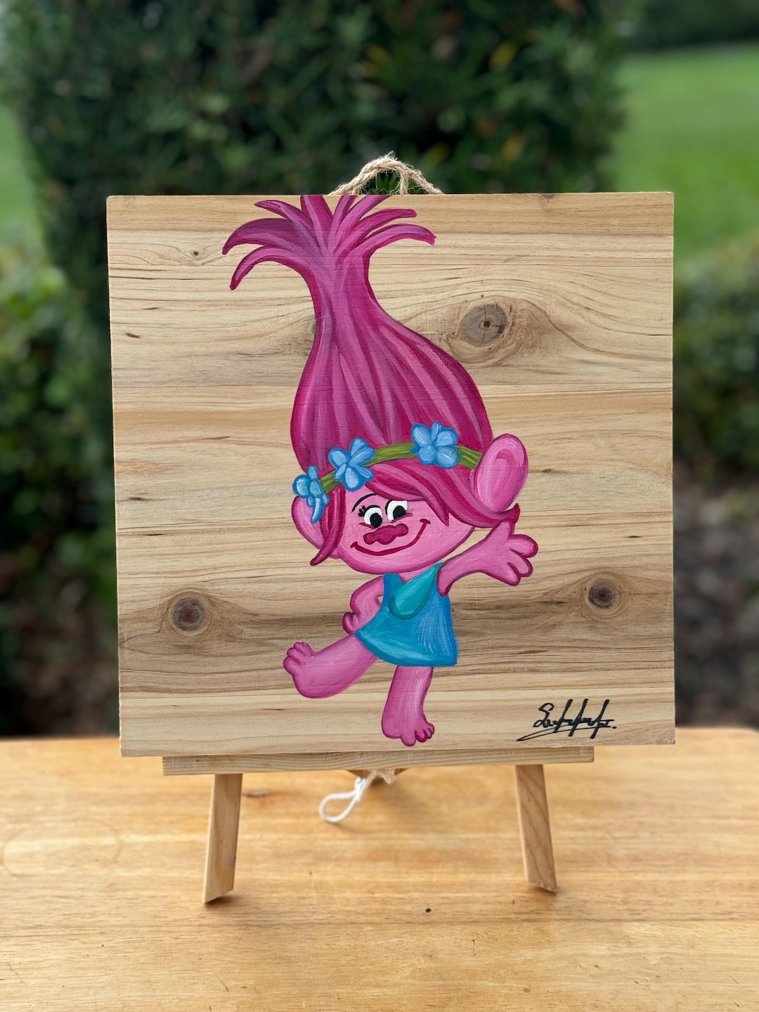 Original Hand Painted Wood Slice | Trolls | Queen Poppy , Kids ,kids ...