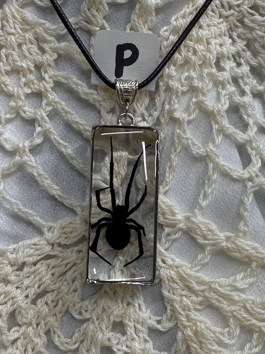 O-U Genuine REAL Black Widow Spiders Captured in Resin, Super Creepy ...