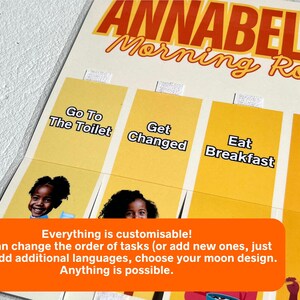 Personalised Morning Routine Flip Chart for Kids — Yellow - Etsy