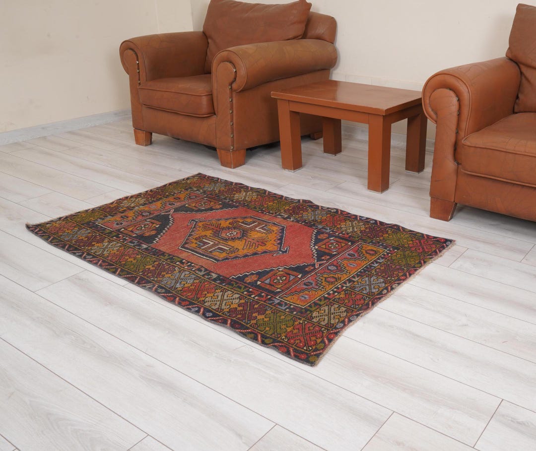 Oushak Rug 3x5,vintage Turkish Rug,3x5 Area Rug,faded Oushak Rug,muted ...