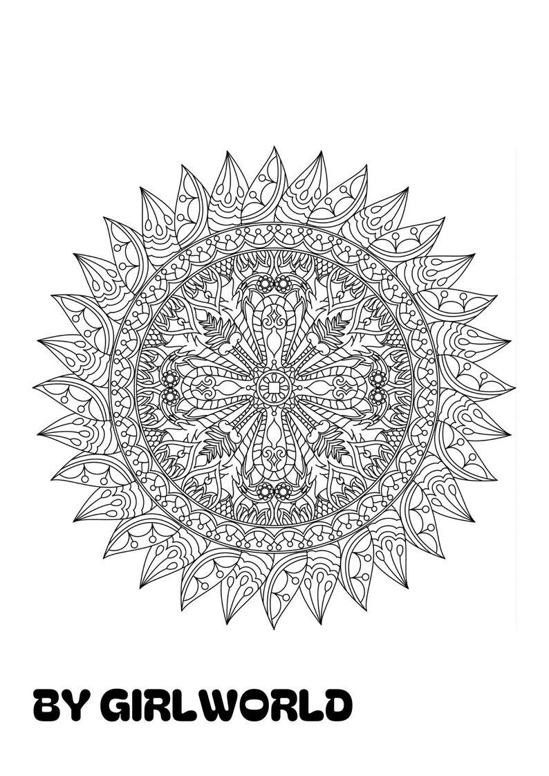 Relax & Unwind Digital Mandala Coloring Book for Adults Download and ...