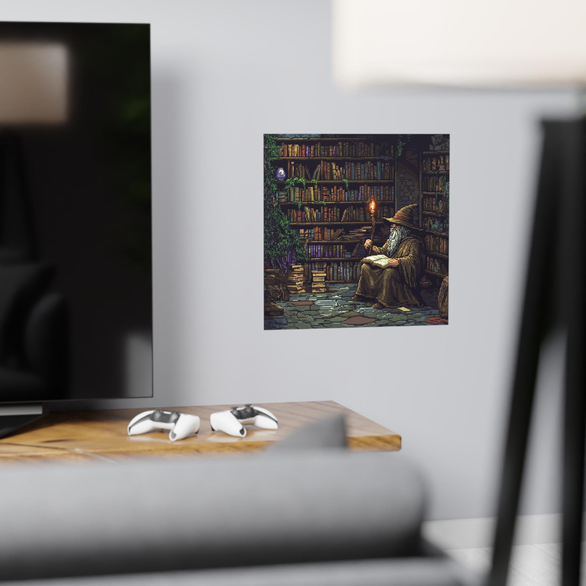 8 Bit Pixel Art A Wizards Library I Matte Paper Poster - Etsy