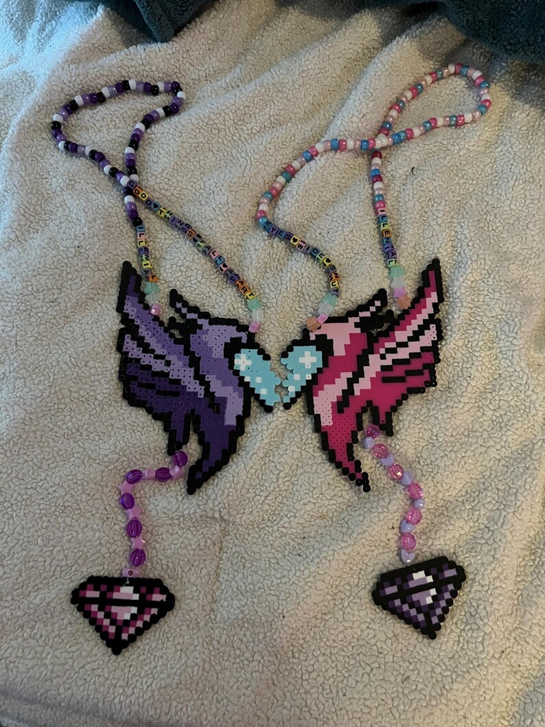 Illenium Logo Diamond Half Heart Perler Necklace Kandi Comes in Any ...
