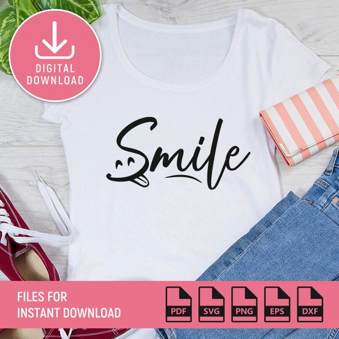 Smile Cursive I Happy Face Eyes I Emoji I Stick Out Tongue I SVG File I ...