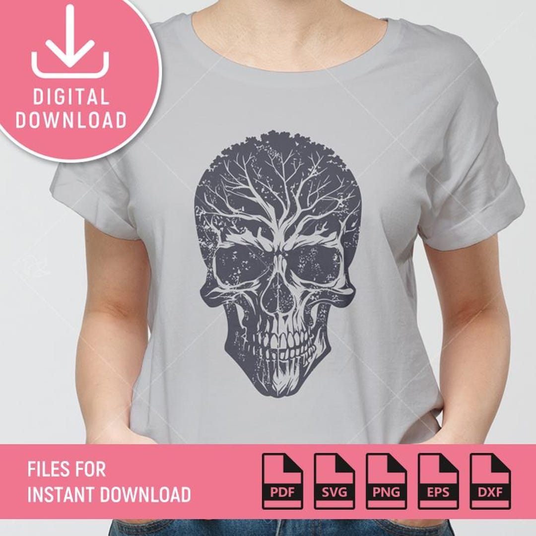 Skull Inside Tree | Skull Clipart | Digital Art | Printable File ...
