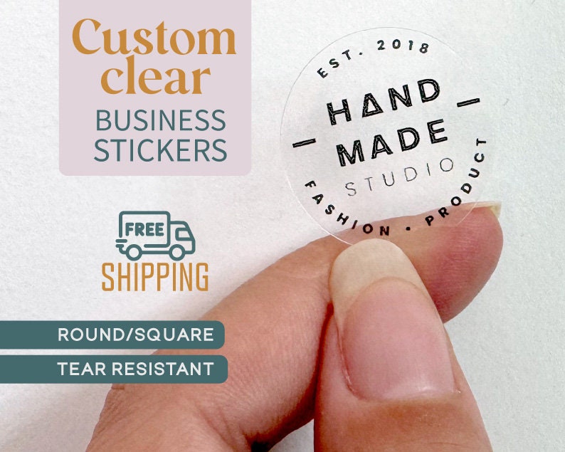 Custom Clear Business Stickers Logo Small Business Sticker Clear ...