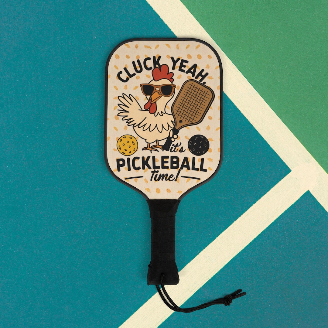 Chicken Themed Pickleball Paddle Set - Cluck Yeah, Fun Pickleball Gear ...