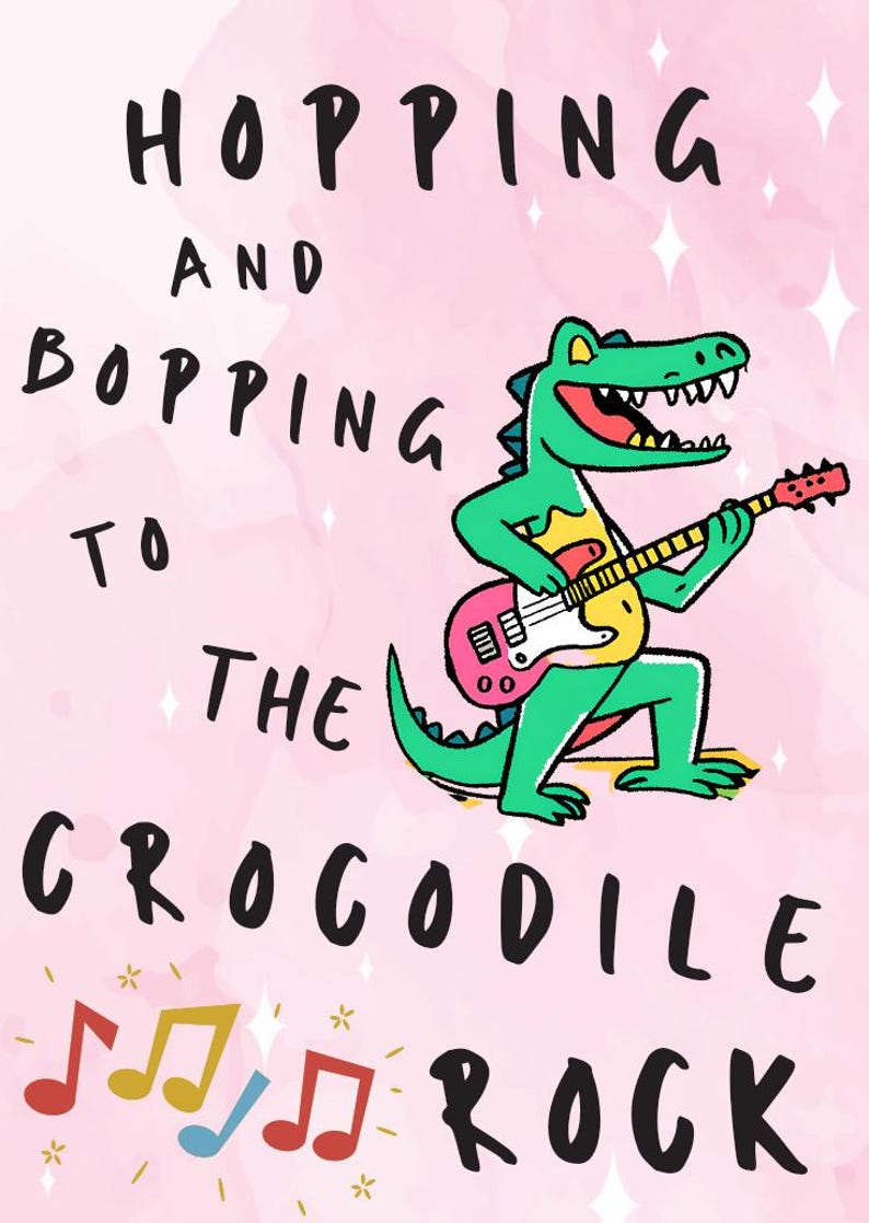 Crocodile Rock Print - A4, A3 - (frame Not Included - Etsy