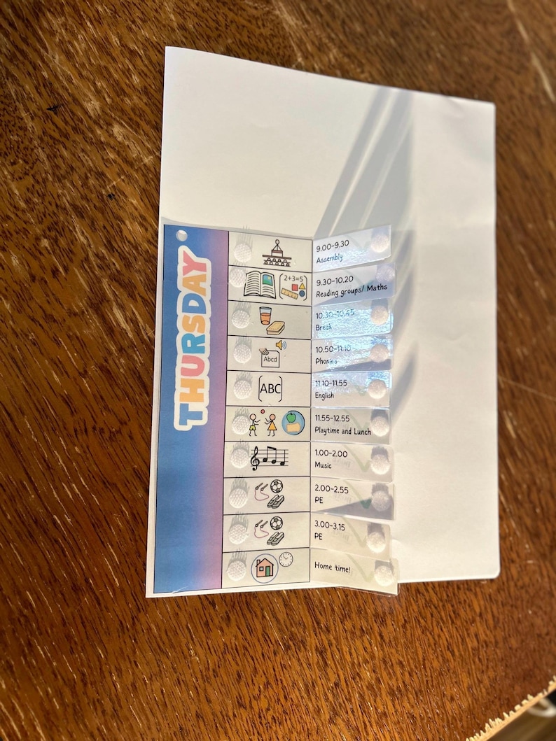 Visual School Timetable - Personalised - Etsy