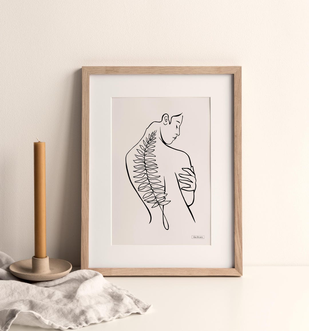 8x10 Minimalist Divine Feminine Fern Wallart, Beachy Prints, Line Art ...