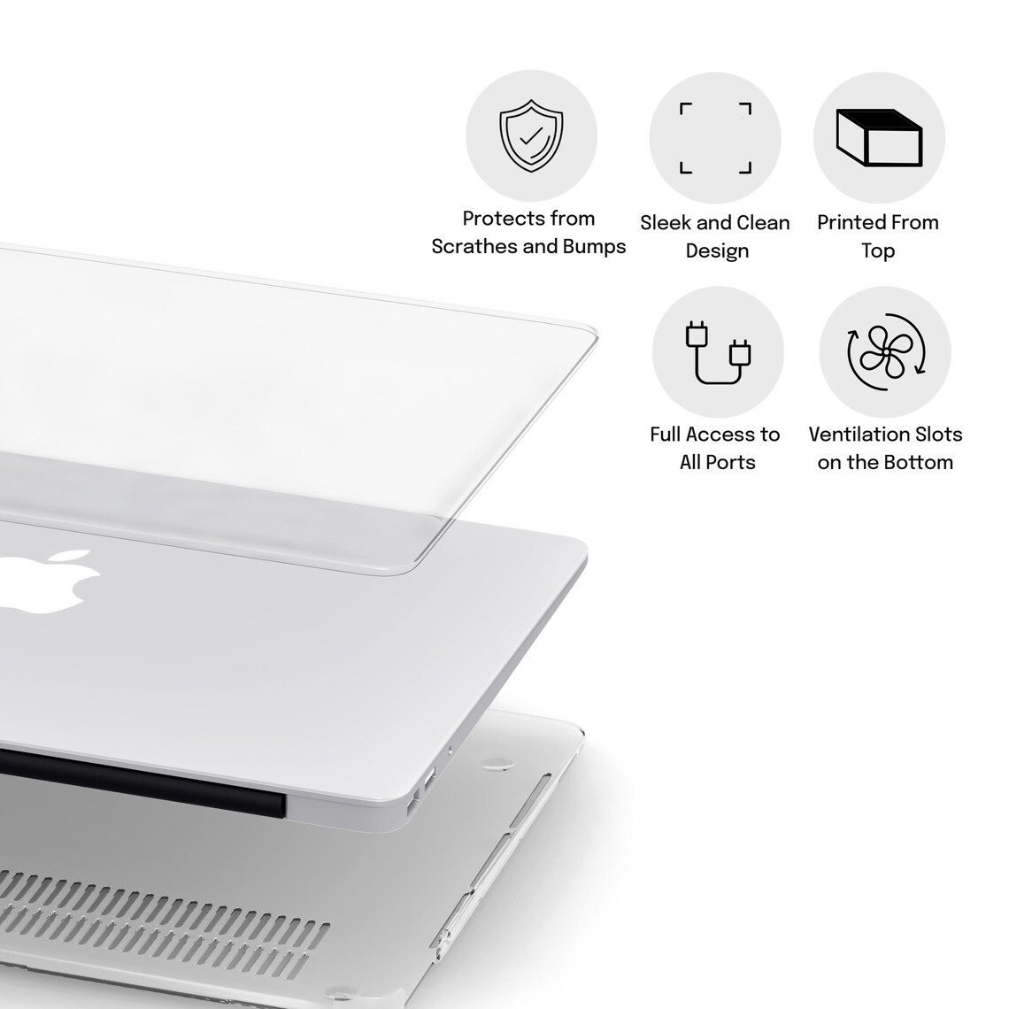 White Wolf MacBook Case: Hand-drawn Design, Durable Plastic Cover - Etsy