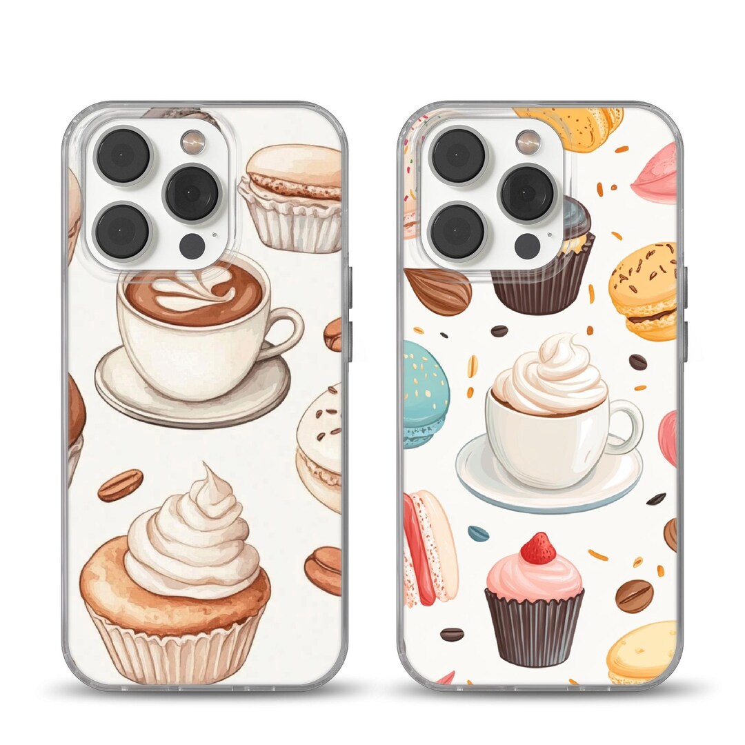 Coffee and Pastries Phone Case Cartoon Look Cover Fits iPhone 16 Pro ...