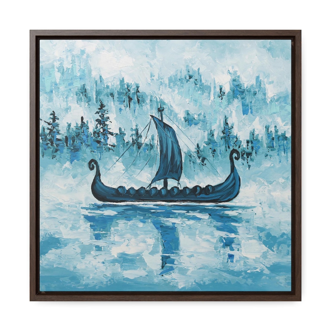 Viking Art Print, Home Decor - Viking Ship Canvas Print - Norse ...