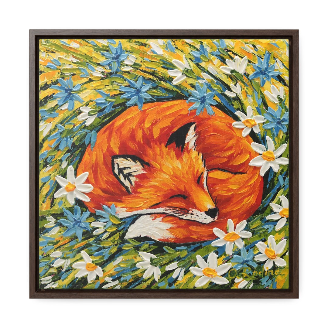 Fox Art Print Gallery Canvas Wraps, Square Frame - Fox Poster Print ...