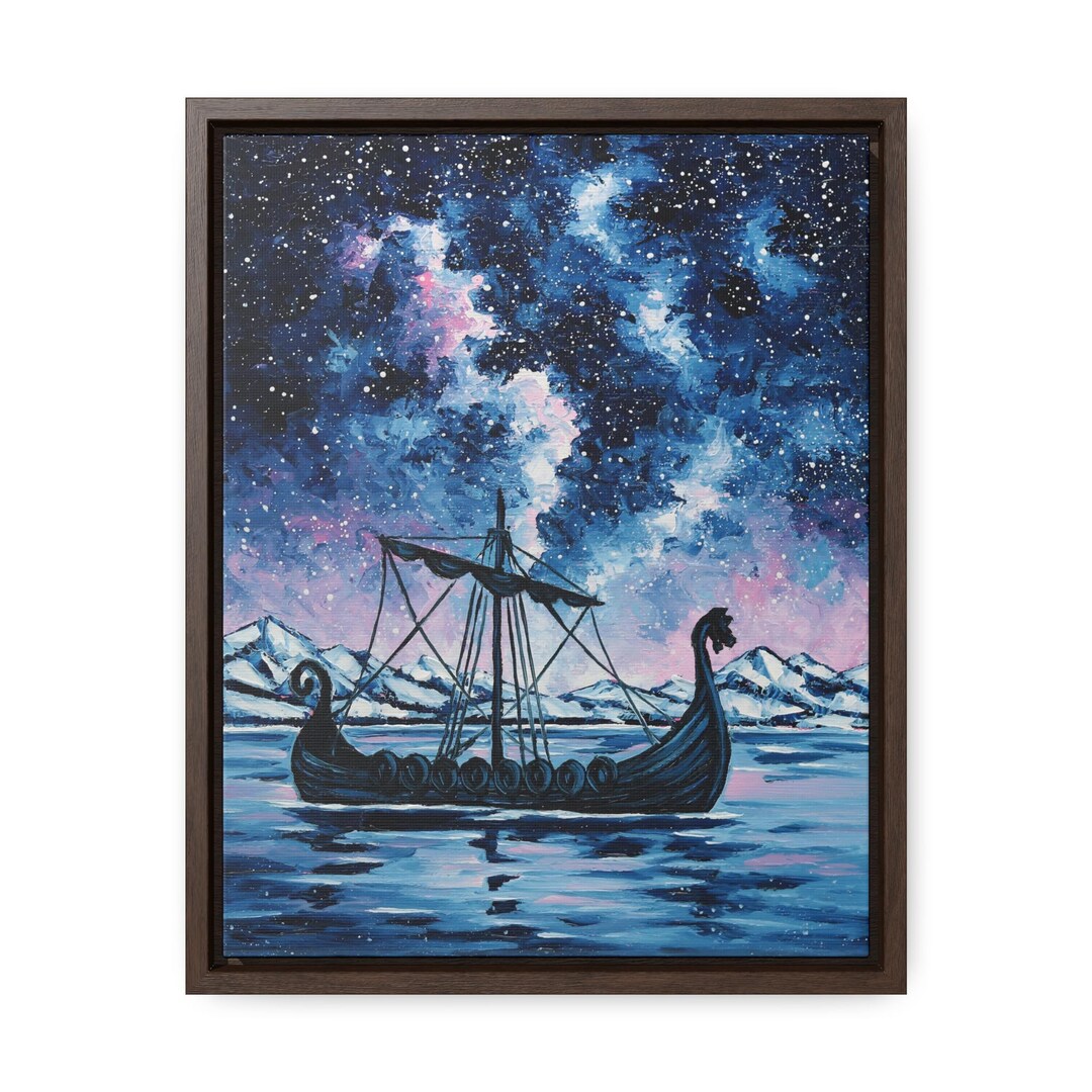 Viking Ship Wall Art Viking Longship Art Print - Drakkar Canvas Print ...