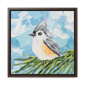 Tufted Titmouse Bird Print Gallery Canvas Wraps, Square Frame - Etsy