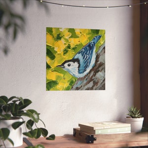 White Breasted Nuthatch Print Small Bird Art Prints Nuthatch Wall Art ...