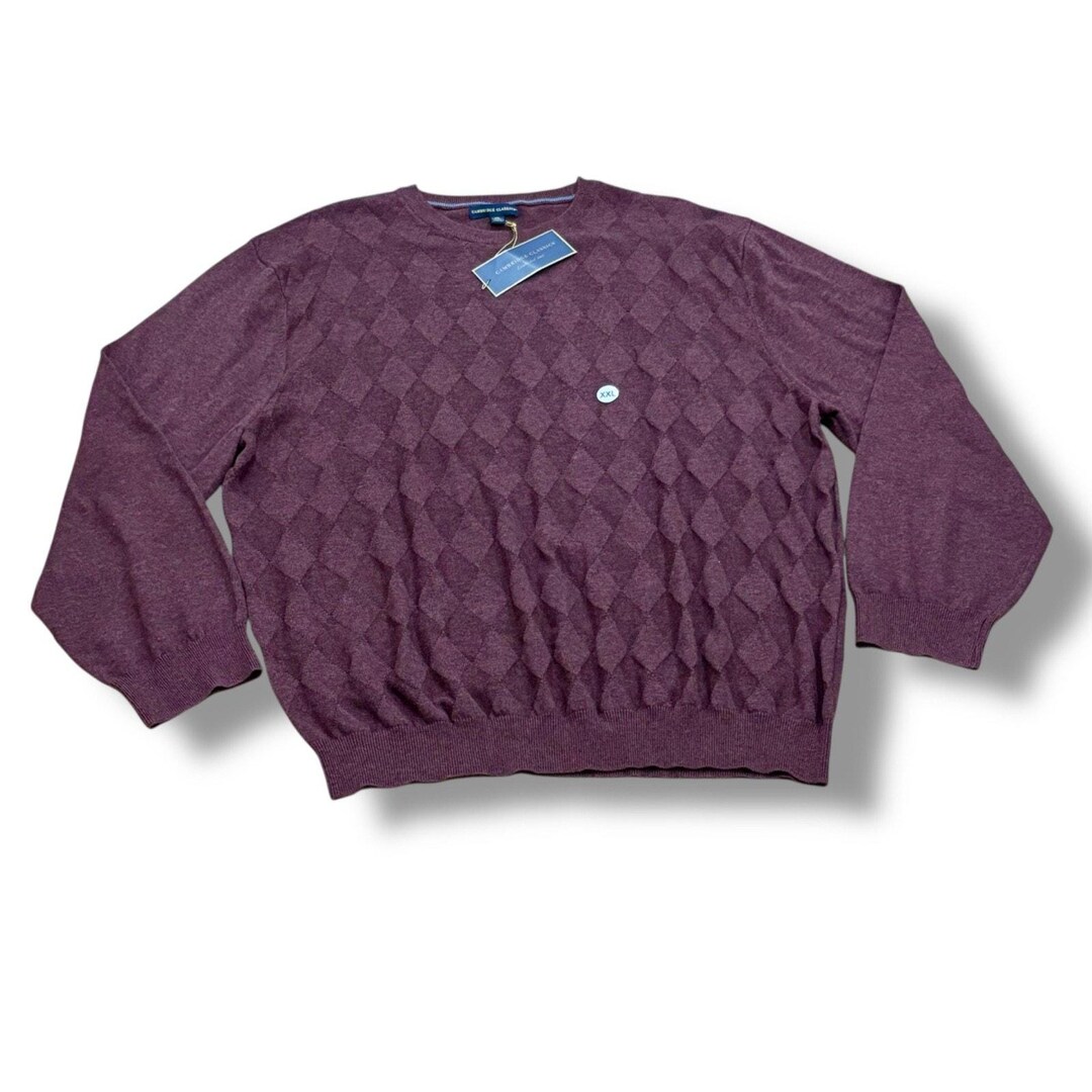 NWT Vintage Cambridge Classics Men's Size XXL Cotton Argyle Sweater ...