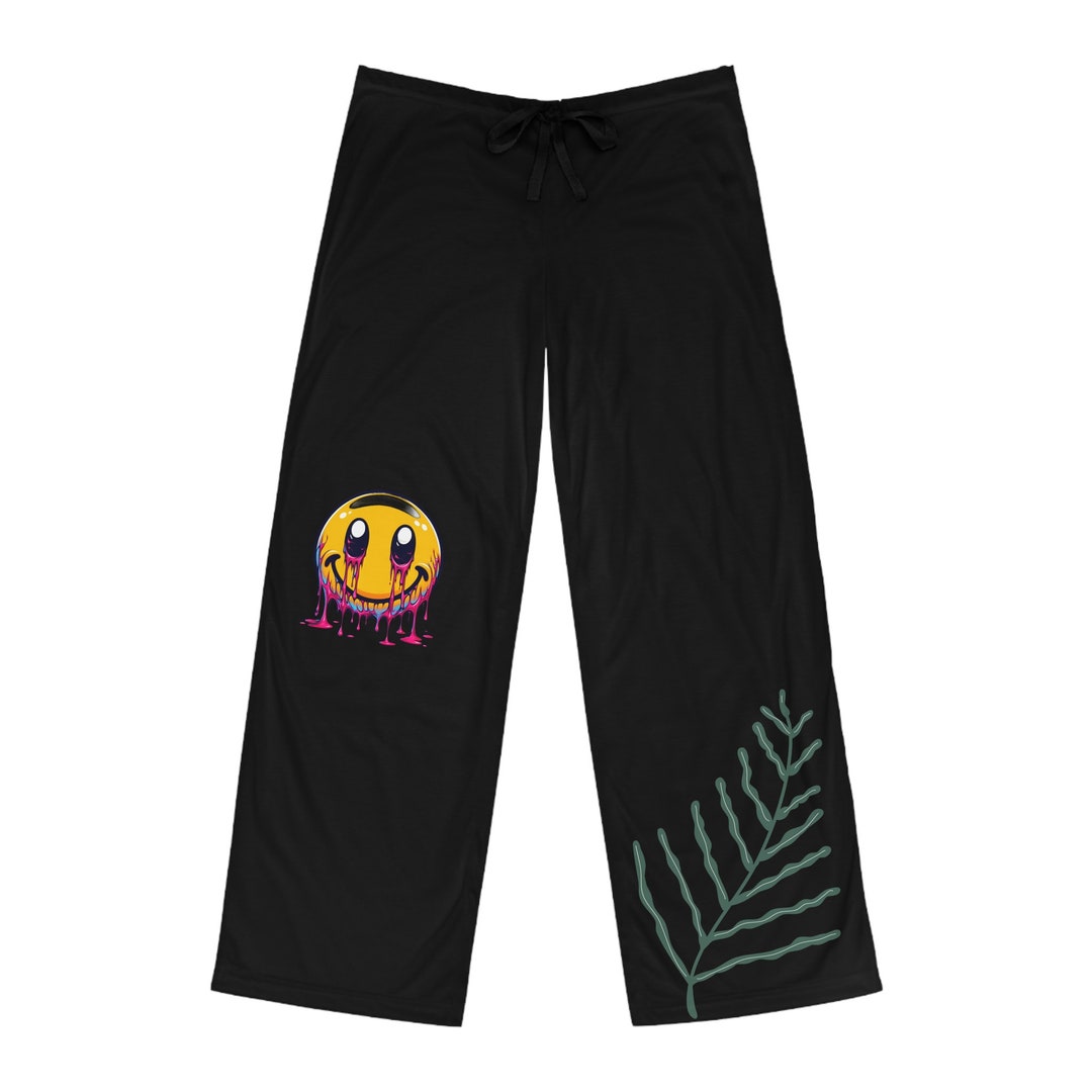 Men's Pajama Pants With Drippy Smiley Face Design - Etsy