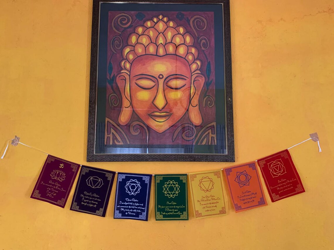 Chakra Banner ~ Seven Chakra Prayer Flag Hanging - Etsy