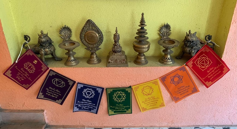 Chakra Banner ~ Seven Chakra Prayer Flag Hanging - Etsy