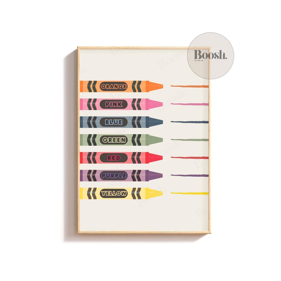 CRAYON COLORS: Educational Wall Art, Classroom Posters, Emotions Print ...
