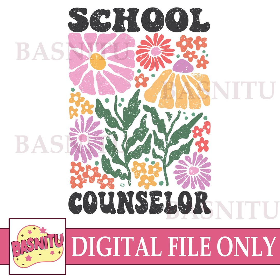 School Counselor Digital Png File for Shirt, School Counselor Png ...
