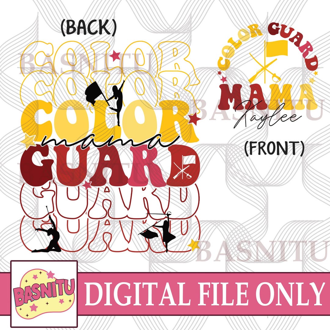 Color Guard Mama Digital Png File for Shirt, Yellow Red Color Guard Png ...