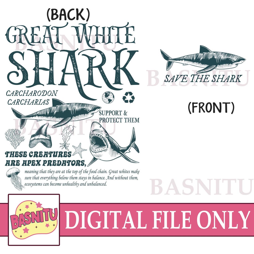 Protect the Shark Digital File Png for Shirt, Save the Ocean Png, Save ...