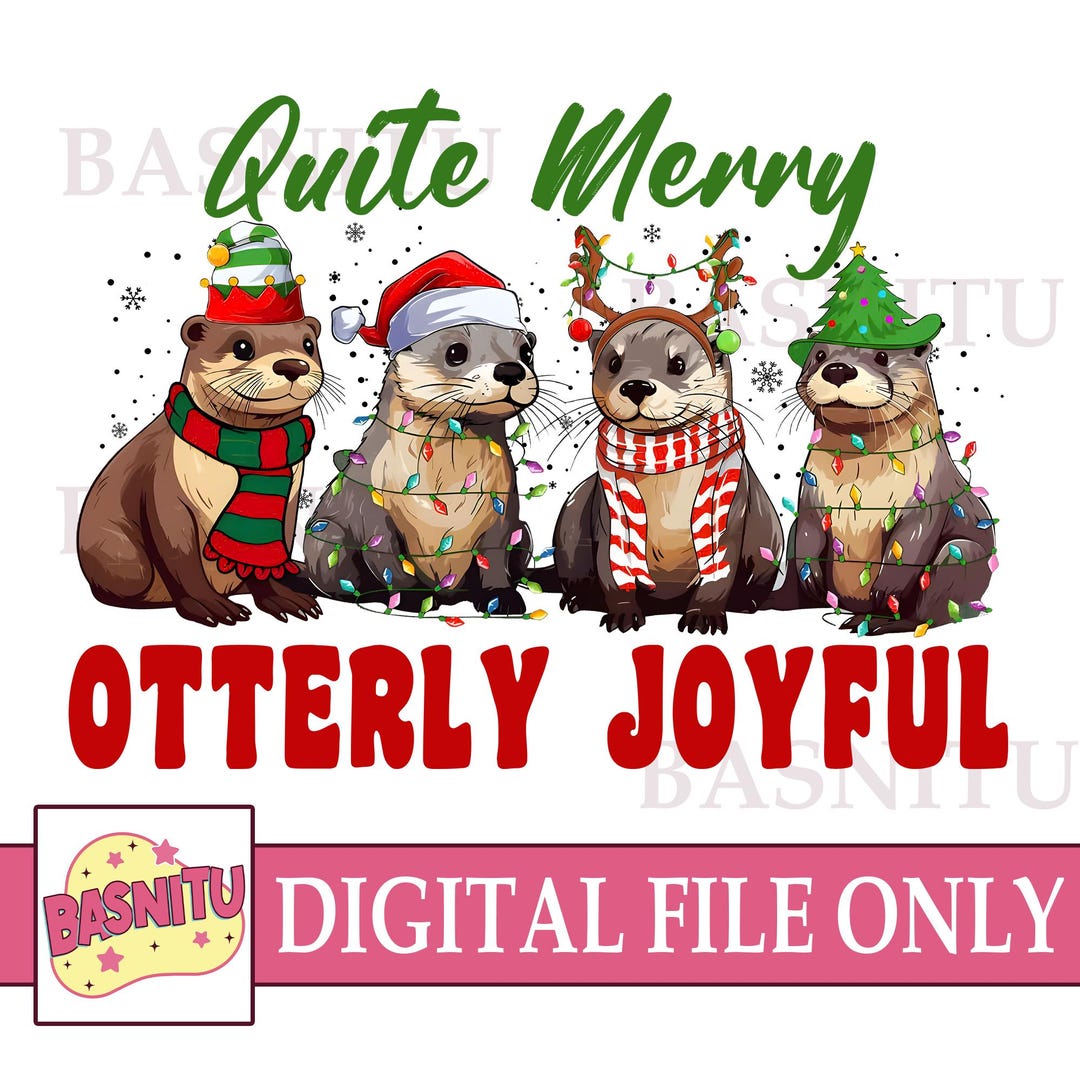 Christmas Otter Digital Png File for Shirt, Christmas Png, Otter Png ...