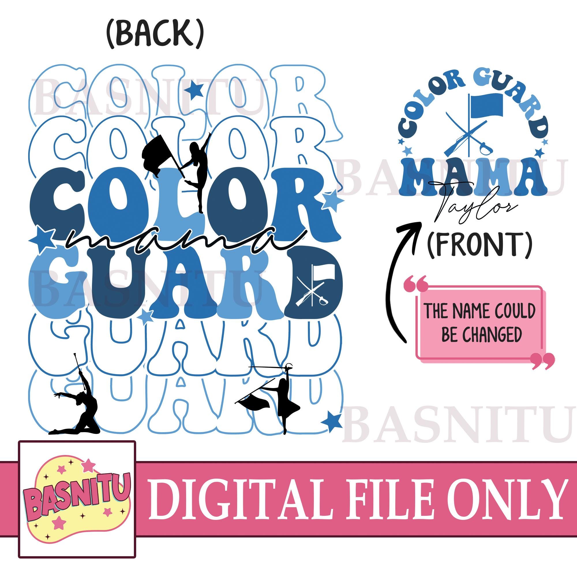 Color Guard Mama Digital File Png for Shirt, Black Navy Blue Color ...